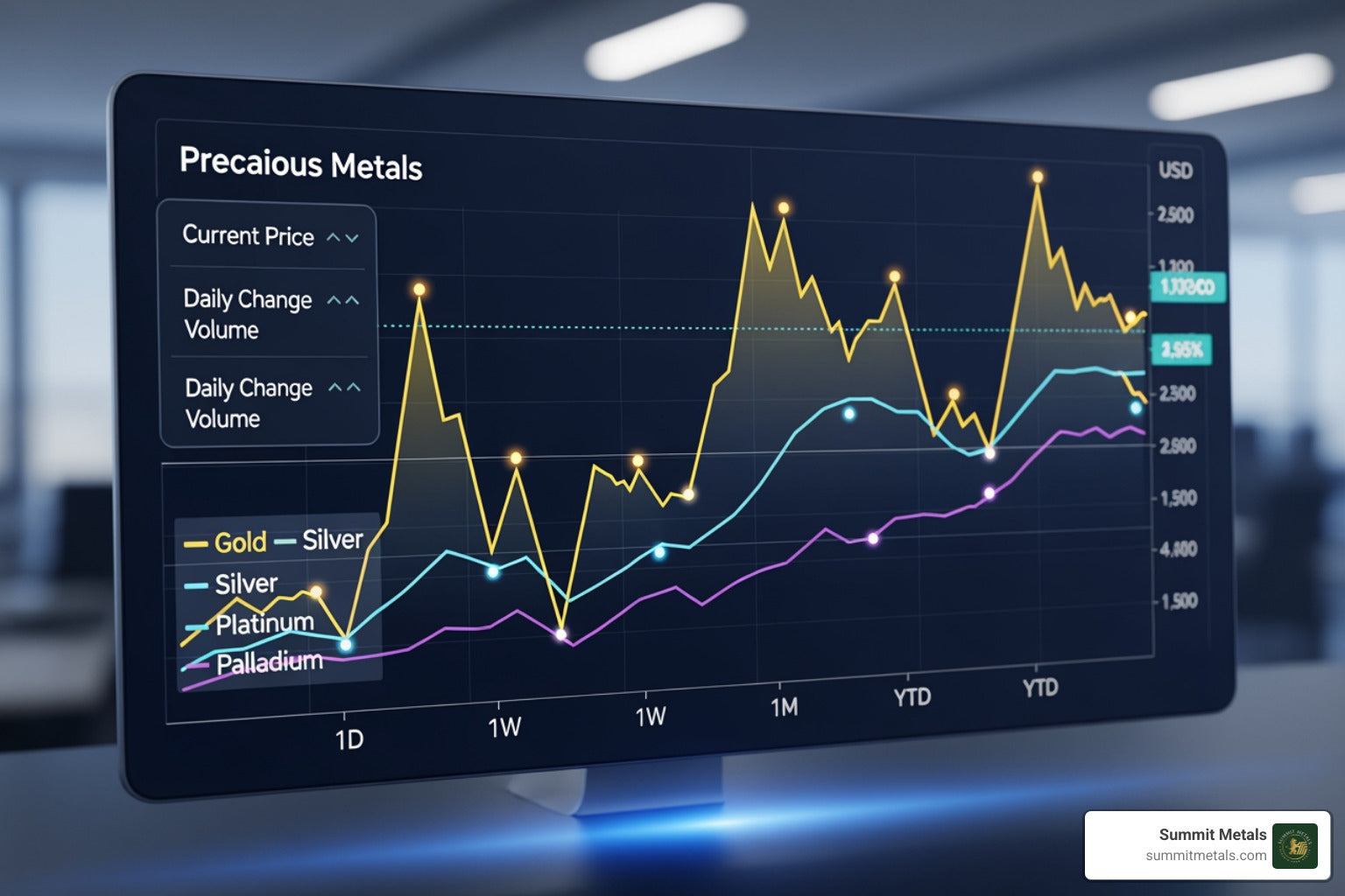 Precious metal prices chart today: Smart 2025 – Summit Metals